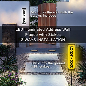 Tomskiko Solar Address Light Farmhouse Hanging Solar Ceiling Light Outside Waterproof Address Plaques with Remote (Blue)