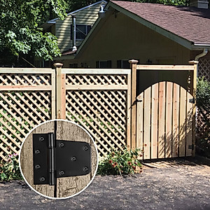 Heavy Duty Gate Hinges 4 Pack, 3.5 Inch Black Shed Barn Door Hinges, Metal Gate Hinges for Wooden Gates Wood Fence Outdoor with Screws, HOME MASTER HARDWARE