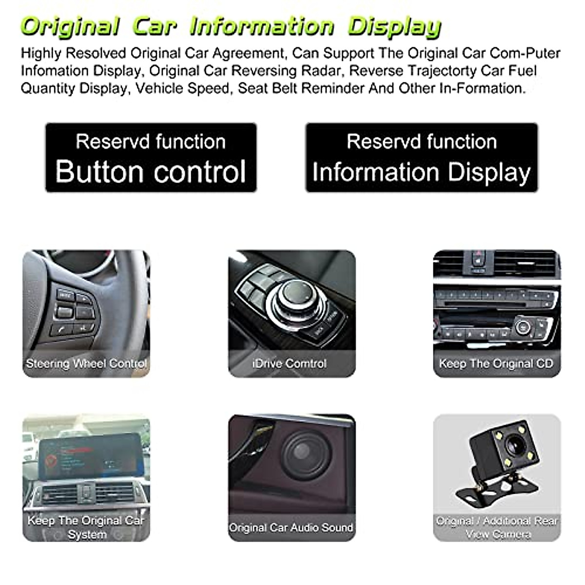 12.3 inch Car GPS Navigator Auto Stereo Blu-ray Touch Screen for BMW X5 X6 E70 E71 with iDrive System Retained CarPlay (Android 12 CIC System, Octa Core 6GB RAM 128GB ROM)