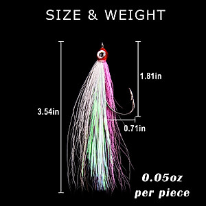 Streamer Flies for Fly Fishing, Classic Clouser Minnow Fishing Flies Streamers Fly Fishing Lures for Trout Bass Saltwater Freshwater (Pink, 5Pcs)