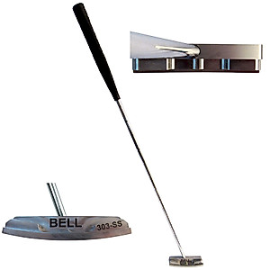 Bell Putters Non/No Offset Golf Putter 360g Polish Chrome Finish Right-Handed/RH with Tacki-mac Jumbo Putter Grip and 34" Shaft | Made in USA