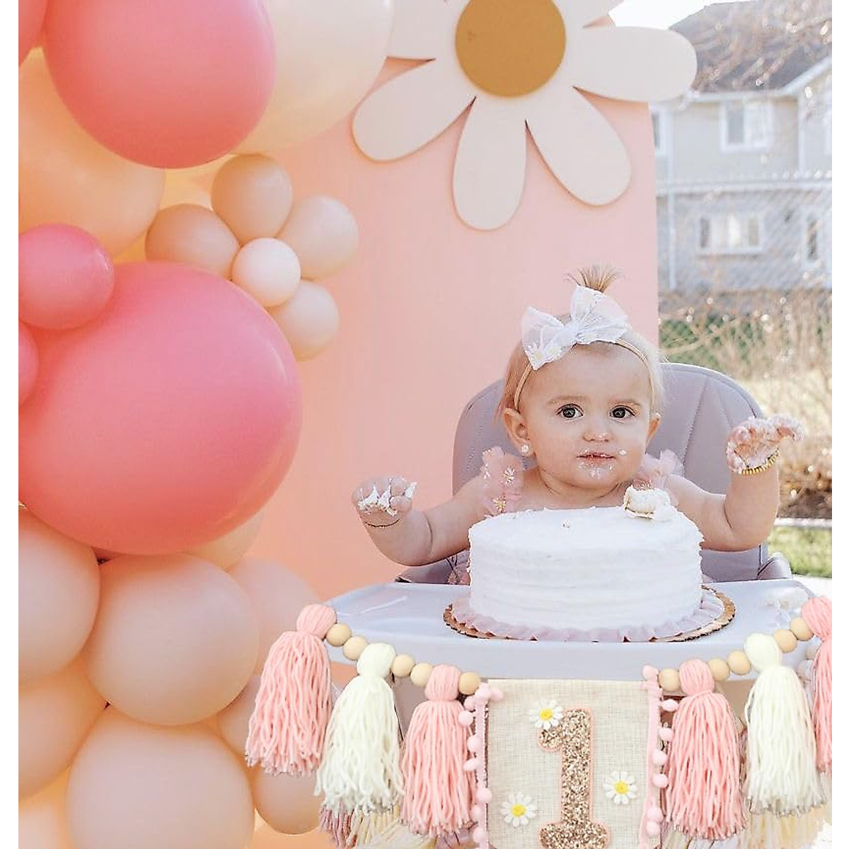 Handmade Boho 1st Birthday High Chair Banner Party Decoration For Girl Baby Shower Wall Hangings Decorative For Kids Bedroom