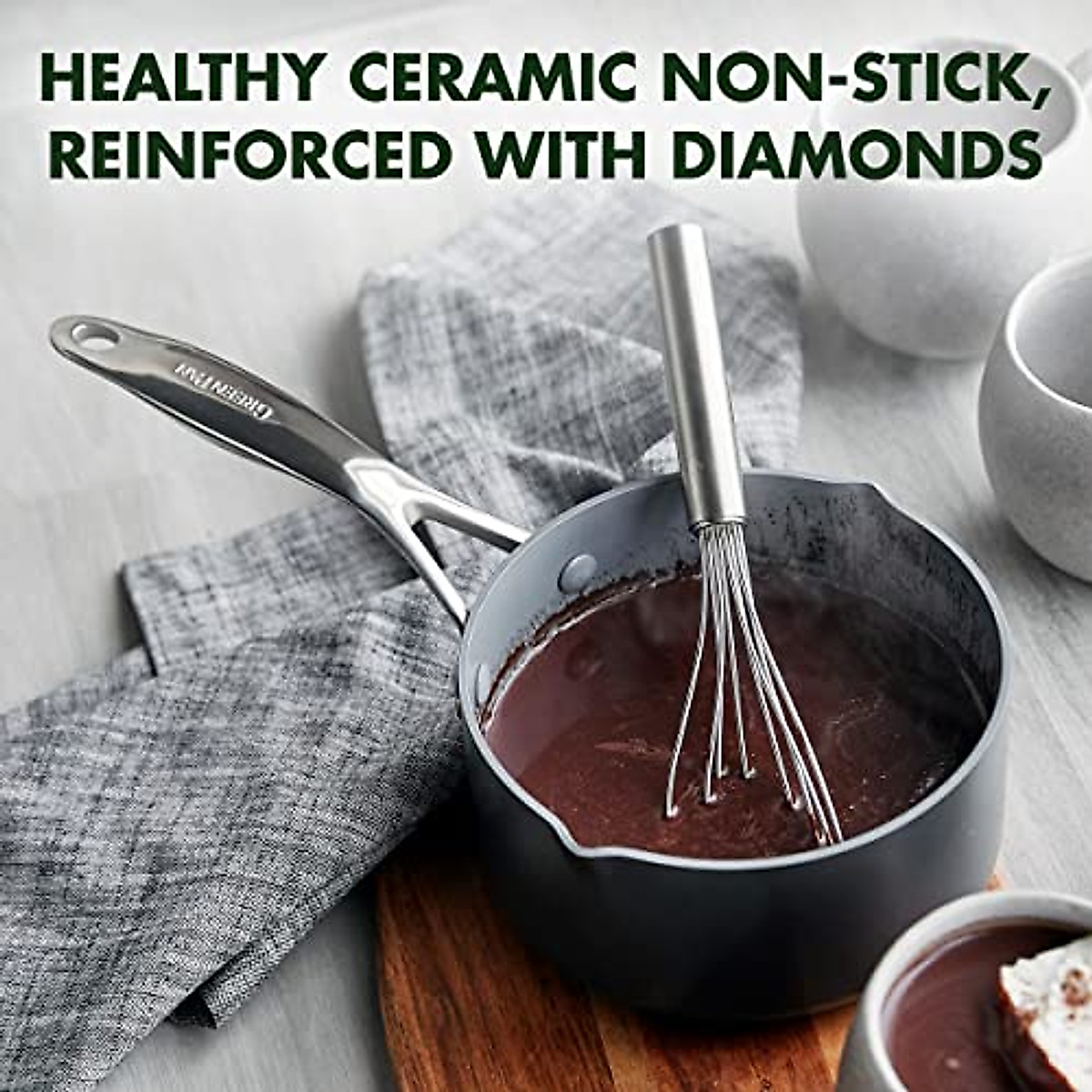 Greenpan Venice Pro Milk pan, 16 cm/1.6L, Gray