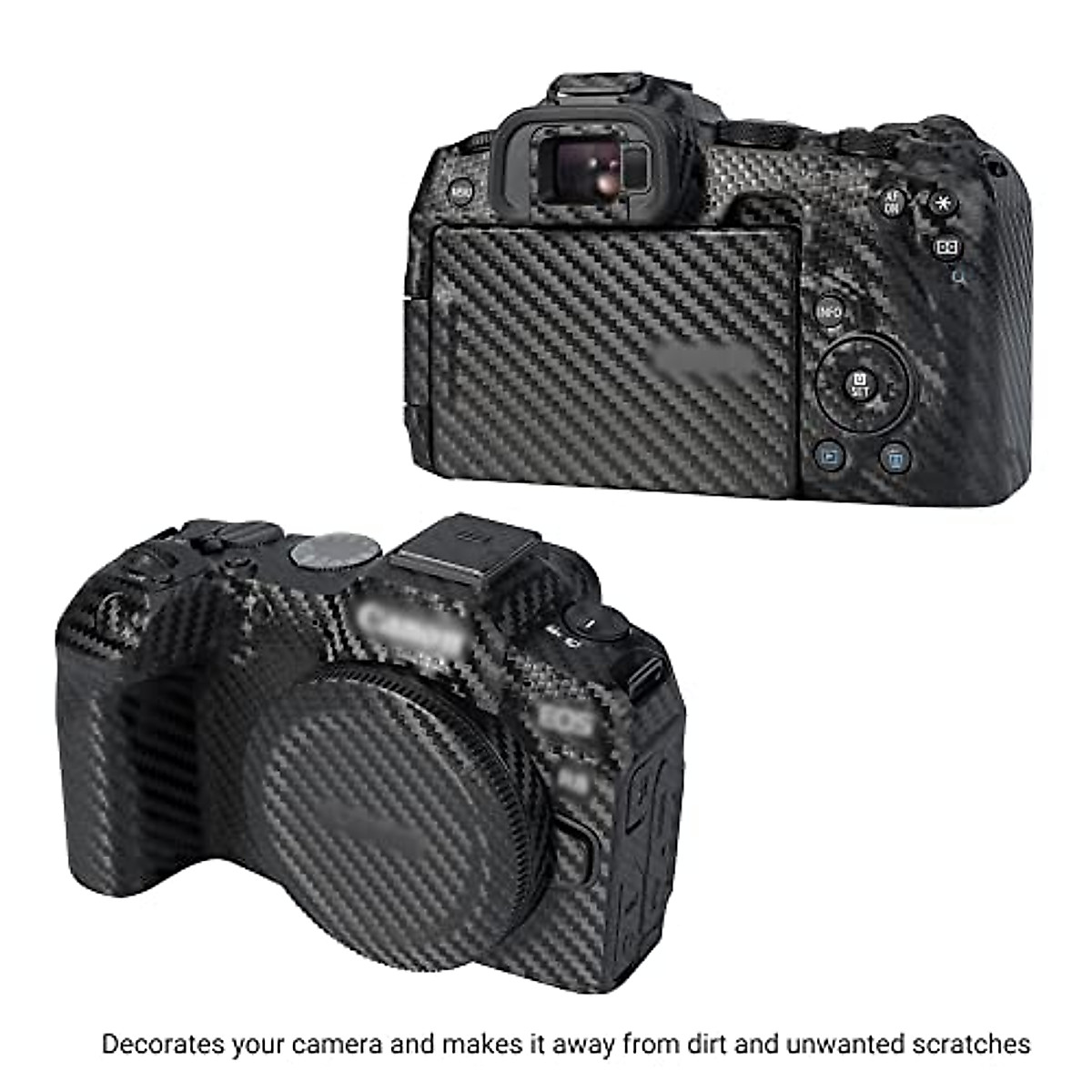 EOS R8 Skin，Anti-Scratch Anti-Wear Camera Cover Protector Sticker for Canon EOS R8 Full-Frame Mirrorless Camera Body Protective Film Protection - Carbon Fiber Black