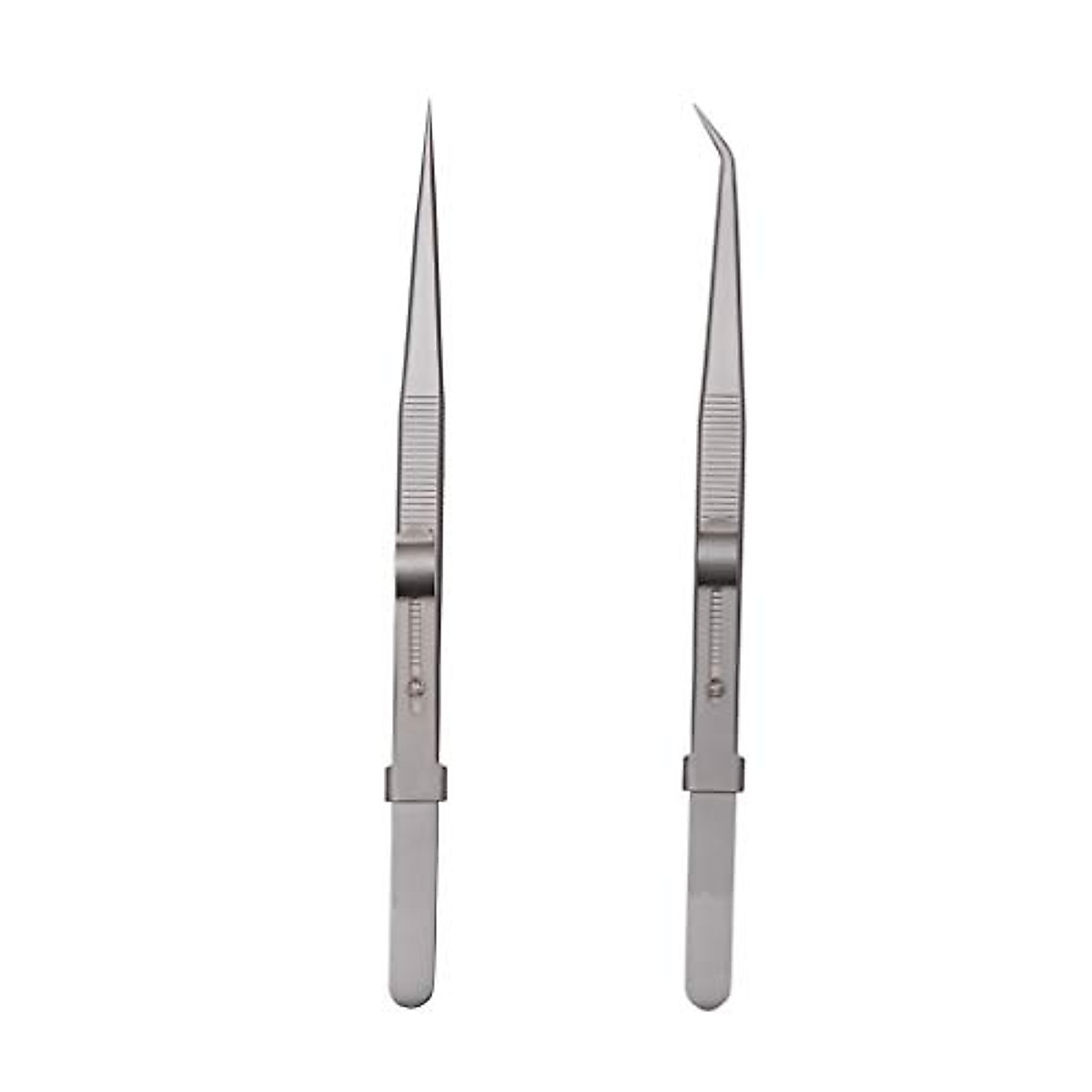 Tweezers, Precision Tweezers Set, Anti-Static Stainless Steel Curved of Tweezers, for Electronics, Laboratory Work, Jewelry-Making, Craft, Soldering, Etc（2 PCS）