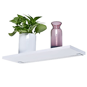 CHANGE MOORE Floating Shelves for Wall Set of 3 Easily Wall Mounted Wood Storage Shelves Hanging Shelf for Bedroom, Bathroom, Living Room, Kitchen, Office White