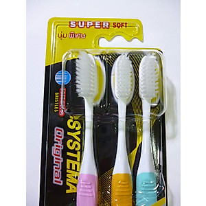 Systema Original Super Soft & Slim Bristles Toothbrushes Family Pack (Pakc of 3)