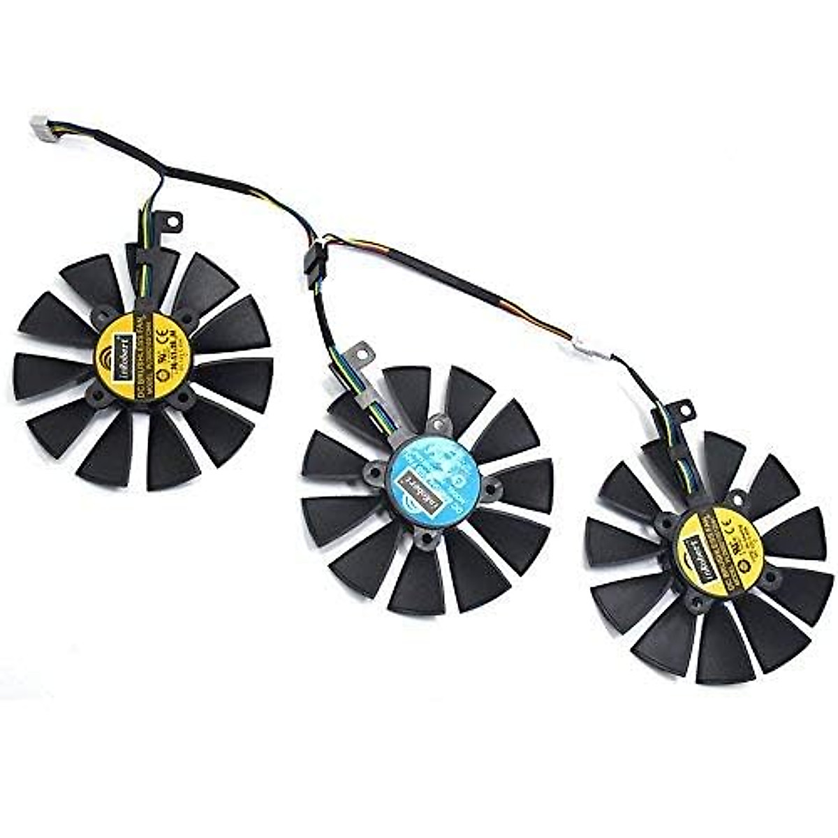 inRobert PLD09210S12HH Video Card Cooling Fan for ASUS STRIX R9 390X 390 RX480 RX580 GTX 980Ti 1060 1070 1080 Graphic Card (Fan-3pcs)