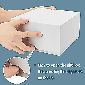 ValBox Premium Gift Boxes 10 Pack 8 x 8 x 4 White Paper Gift Boxes with 20 Meters Hemp Rope for Christmas Gifts, Bridesmaid Proposal Boxes, Easy Assemble Boxes