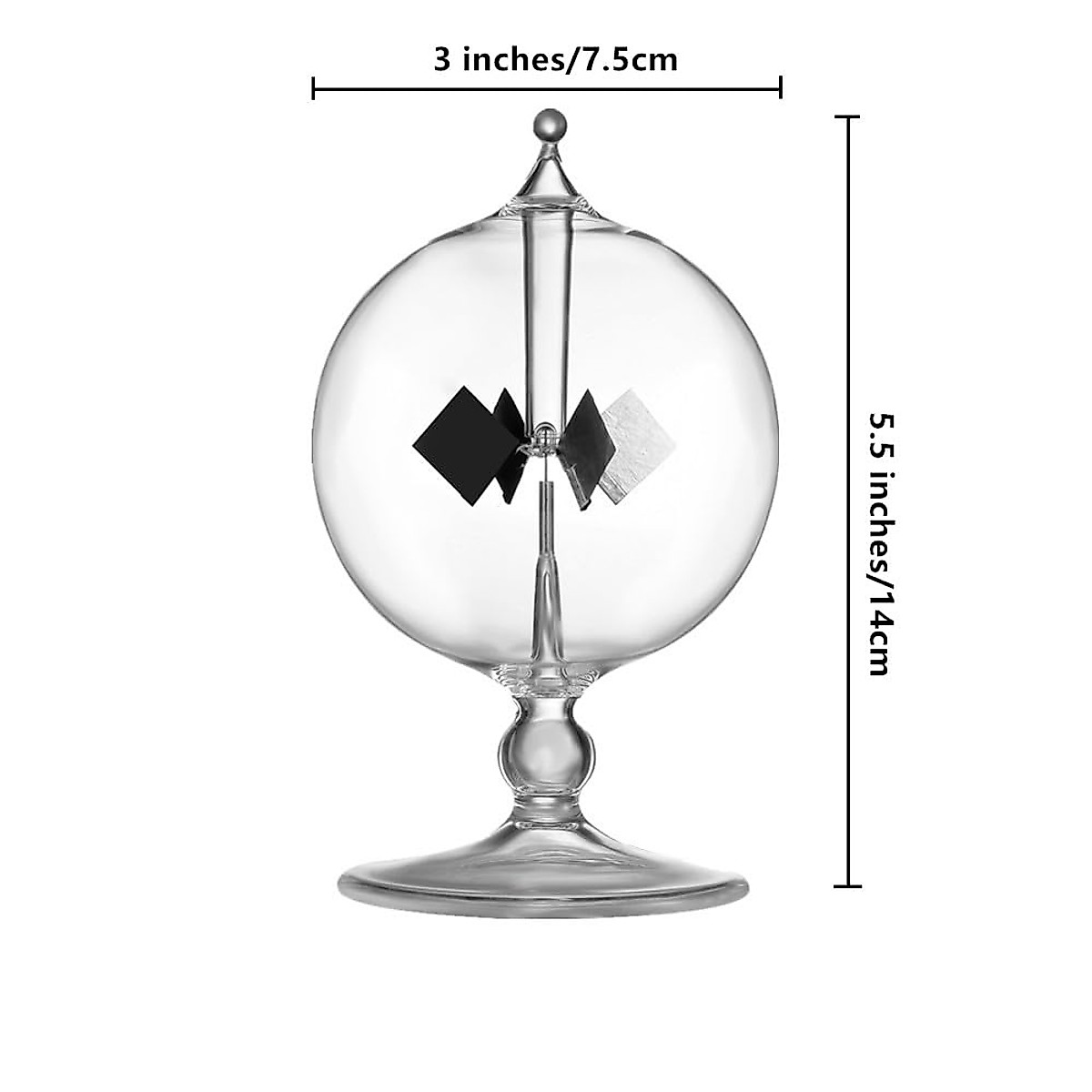 DORAMI Clear Solar Power Crookes Radiometer Sun Light Energy Spinning Vanes