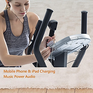 V-200T Standard Stride 17” Programmable Elliptical Exercise Cross Trainer Machine for Cardio Fitness Strength Conditioning Workout at Home or Gym