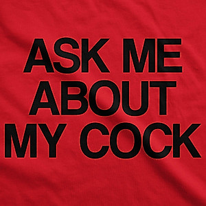 Ask Me About My Cock Flip Up T-Shirt Funny Sarcastic Rooster Chicken Tee Funny T Shirts Flip Apparel for Men Cool Adult Humor T Shirt Novelty Tees for Guys Red 3XL