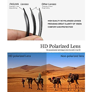 FAGUMA Sports Polarized Sunglasses For Men Cycling Driving Fishing 100% UV Protection