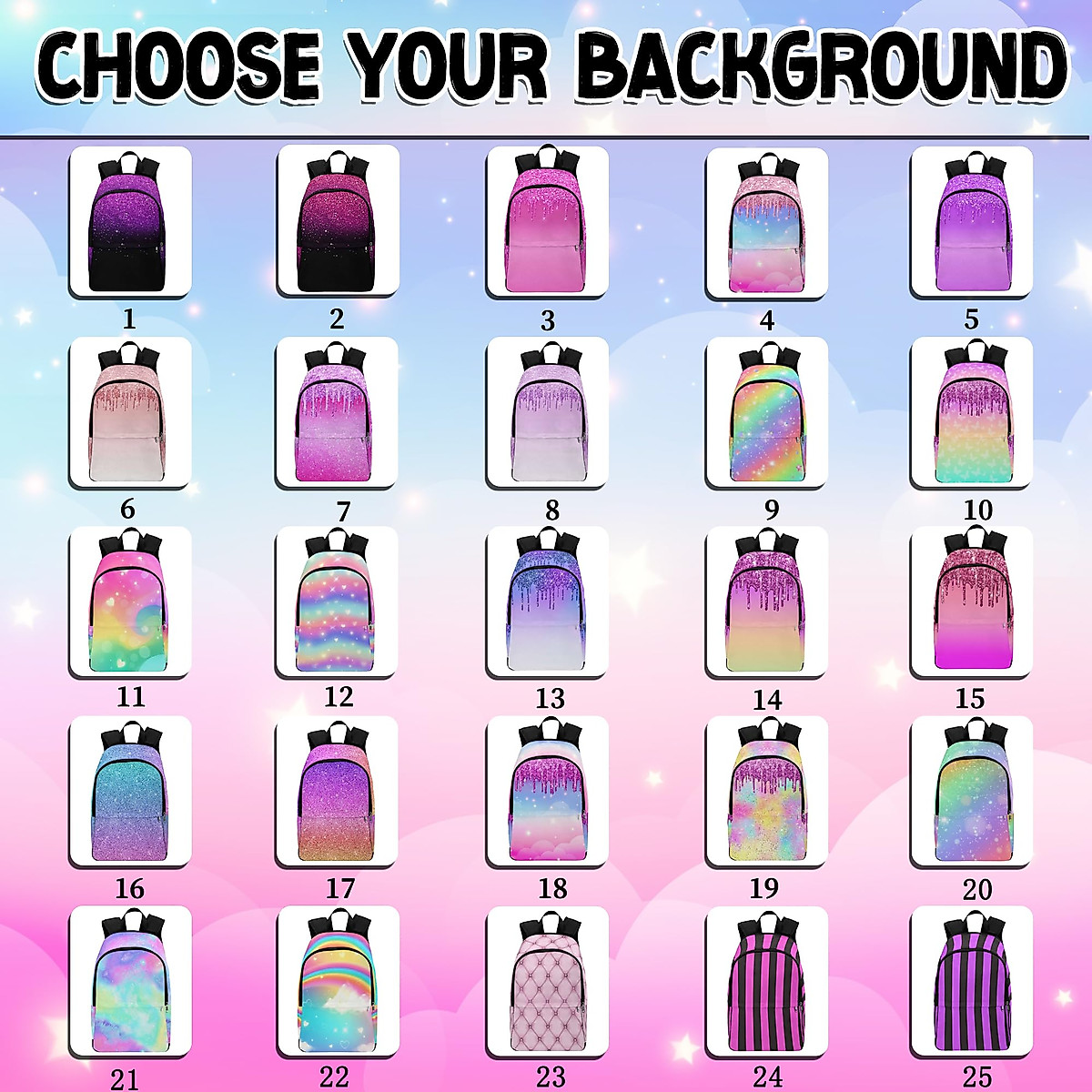 InterestPrint Custom Girls Backpack with Lunch Box, Customized Multiple Bookbag Lunch Bag Set with Name Personalized Shoulder Bag Casual Daypack for Daughter Niece