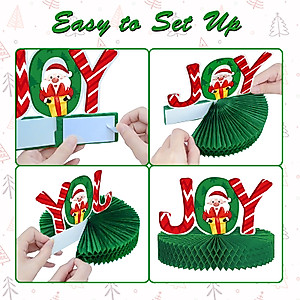 Christmas Decorations 12PCS Christmas Honeycomb Centerpieces Santa Winter Xmas Holiday Party Favors 3D Table Decor