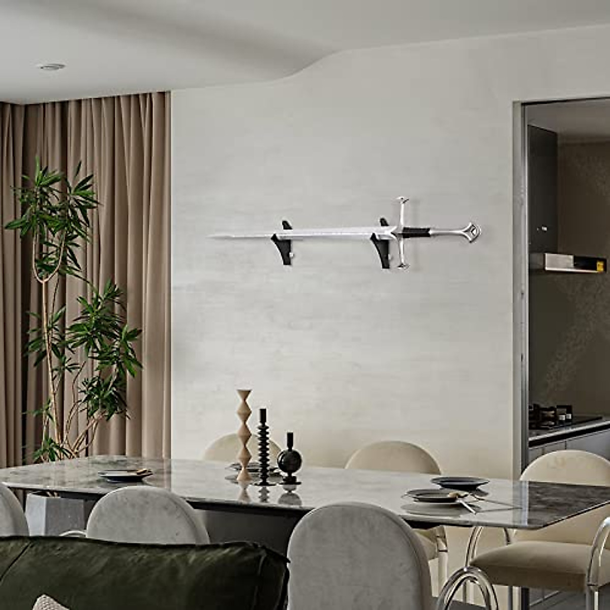 BYTOTU Wall mounted lightsaber rack - black plexiglass - very suitable for displaying magic sword - knife - samurai sword - saber - stick, acrylic display (excluding lightsaber) (black-3P)