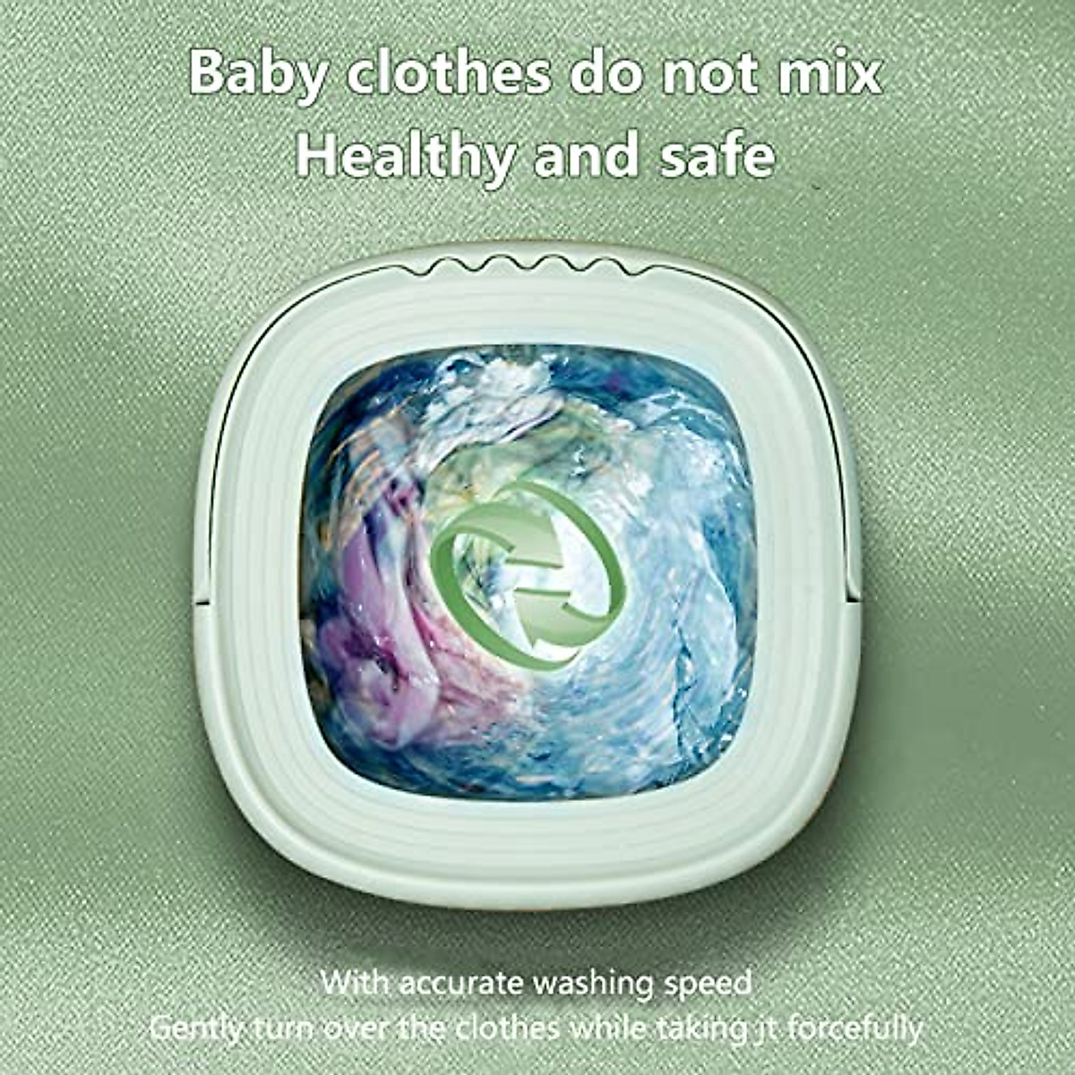 2023 Portable washing Machine Folding Mini Washing Machine Small Washer for Underwear Socks Baby Clothes Suitable for Apartment Dorm Travelling, Green