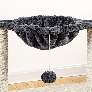 HOOBRO Cat Tree Tower for Indoor Cat, Small Cat Pet House Furniture for Kitten, 15.7 x 11.8 x 16.5 Inches, Plush Soft Hanging Basket Perch Hammock, with Sisal Cat Scratching Post, Plush Toy GY08CT03