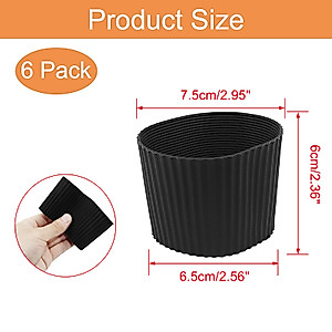 Piutouyar 6 Pcs Reusable Coffee Cup Sleeves, 6 Color Heat-resistant Nonslip Silica Gel Sleeve, Mug Cup Protector for Coffee Mug