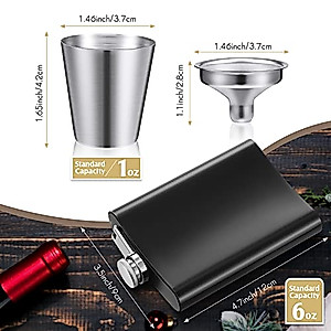 16 Packs Hip Flask for Liquor Matte Black 8 oz Stainless Steel Hip Flask Leakproof Flask Set with 16 Funnel and Shot Cups for Men Women Drinking Cocktail Whiskey Wine Wedding Groomsman Party Supply