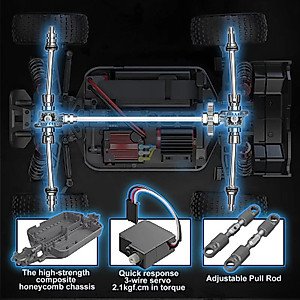 HYPER GO H16PL 1/16 RTR Brushless RC Buggy, Fast RC Cars for Adults, Max 38 mph Racing High Speed RC Car (2 x 2S Batteries and 1 x 3S Lipo Battery included, 3S charging cable included)