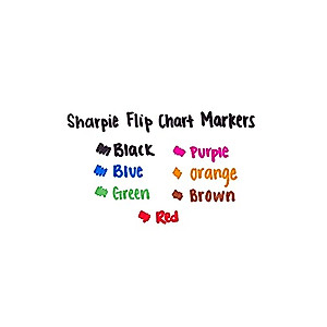 SHARPIE 22480Pp Flip Chart Marker, Bullet Point, 8/Pk, Assorted