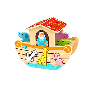 woody treasures Wooden Toys - Noah's Ark Toy (Educational & Development Toys, Great Gift for Girls and Boys)