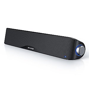 Computer Speakers, HiFi Sound Quality Computer Sound Bar, USB Powered PC Speakers, Bluetooth 5.0 and 3.5mm Aux-in Computer Speakers for Desktop, Laptops, PCs, Phones, Tablets, Xbox, Gaming Speakers