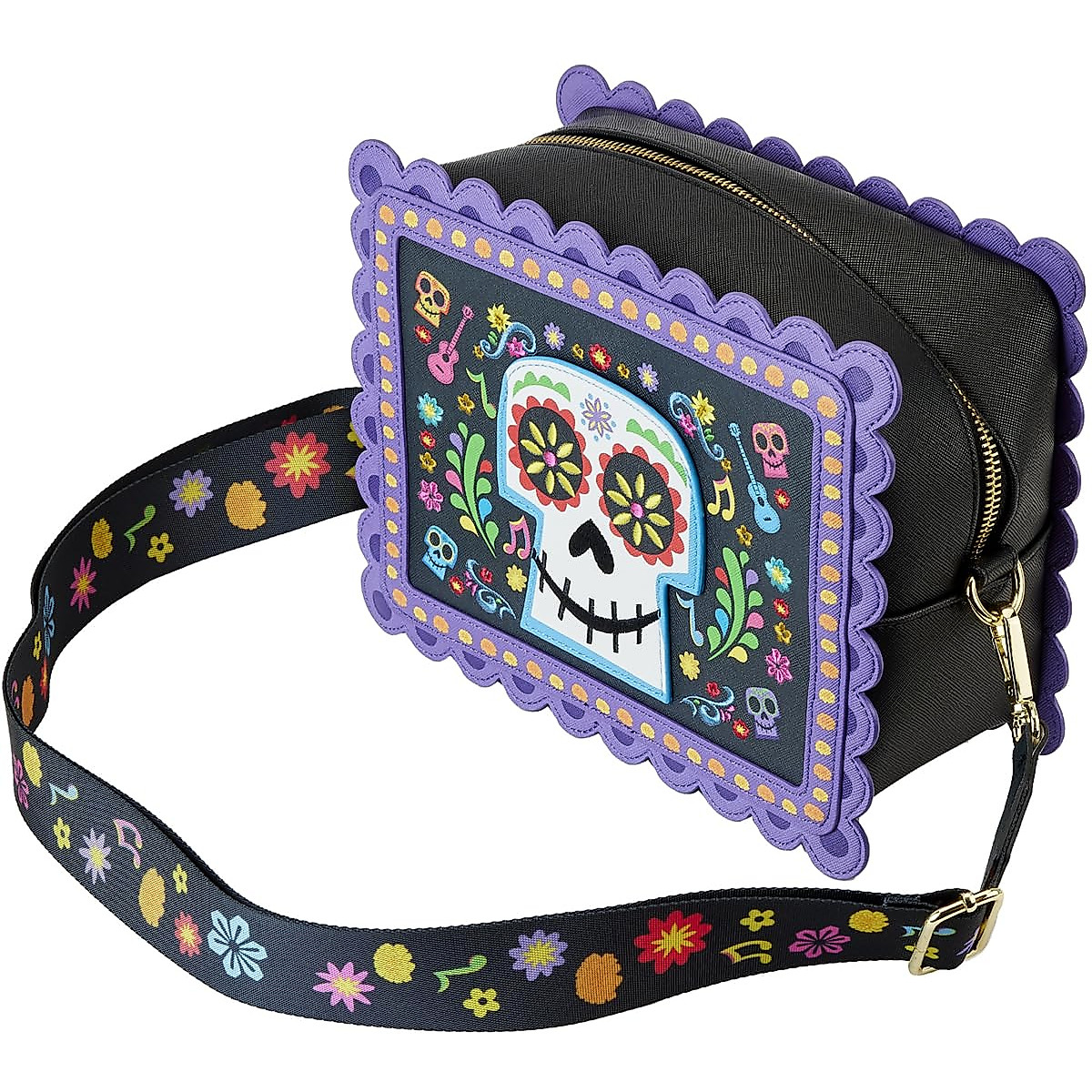 Loungefly Coco Miguel Calavera Floral Skull Crossbody Bag
