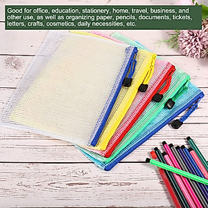 YOKIVE 6 Pack Mesh Zipper Bags, B5 Mesh File Pockets | Plastic Document Pouch, Great for Office Appliances Travel Storage(Green)