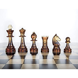 Chess and games shop Muba Amber 6EF Handmade Wooden Chess Set 21 Inch Board with Chessmen- Storage Box to Store All The Pieces