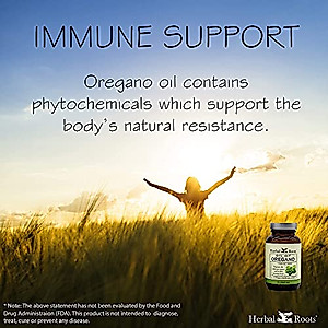 Herbal Roots Oil of Oregano - Made from Mediterranean Oregano Oil - 90 Easy to Swallow Softgel Capsules - Extra Strength 150mg