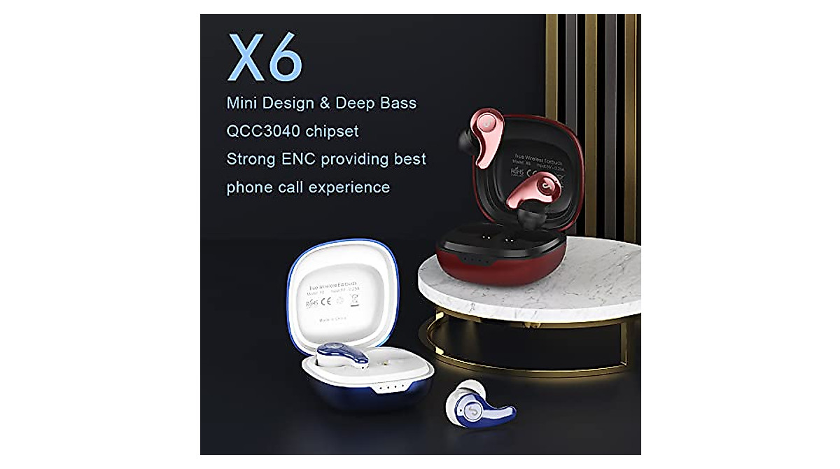 Soiedroo Red Wireless Earbuds with Deep Bass & Fast Charging