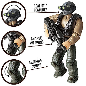 Special Forces US Military Mini Action Figures 3 Army Building Sets 9 soldiers Jungle Troopers Ghillie Suit Sniper Jungle Defence Squad Special Troops Toy10+ Kids & Parents Quality Family Time 443 Pcs
