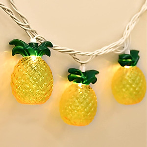 Dr.BeTree Pineapple String Lights 8.5ft, Funny Pineapple String Lights 10 Large Pineapple Lights, Tropical Beach Themed Pineapple Fairy Lights for Home Birthday Party Decor, White Wire