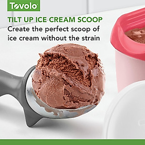 Tovolo Tilt-Up Ice Cream Scoop (White) - Non-Slip Grip Ice Cream Scooper with Footed Handle – Ice cream Scoop for Cookie Dough, Gelato, Sorbet & Frozen Treats - Dishwasher Safe & BPA-Free