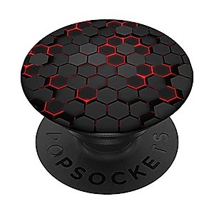 Cool Red and Black Cell Phone Button Holder Pop Out Knob PopSockets Swappable PopGrip
