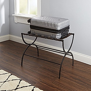 Silverwood Julian Metal Folding Luggage Rack with Contour Legs, Dark Brown