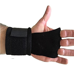 Professional Crossfit Specific Weightlifting Heavy Duty Gloves with Wrist Straps, Protect Your Hands and Get the Most From Your Lifts, Presses, Gymnastics Rings, Pull-ups (black, S/M)