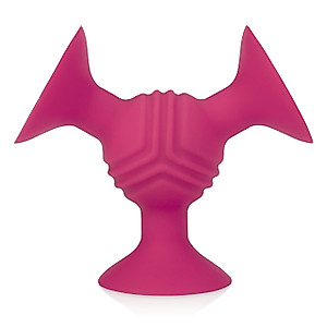 Nuby Silly Three Prong Interactive Suction Toy with Built-in Rattle, Pink