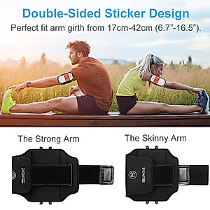 BUMOVE Rotatable Armband for iPhone 15 14 13 12 Pro Max Plus, Samsung Galaxy S24 S23 S22 Ultra Note, with Airpods Pro Holder Running Arm Band(Black)