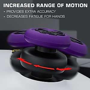 PlayRealm NO Falling Off Thumbstick Extender & Silicone Grip Cover 2 Sets for Xbox Series X/S & Xbox One S/X Controller(BH Purple)
