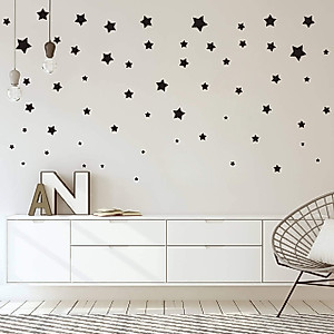 190 Pices Star Wall Decals, Matte Vinyl, Easy to Use, Removable for Kids' Bedroom, Home Decor Wall Stickers Y17 (Ice Blue, Matte Gold)
