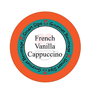 Smart Sips, French Vanilla Cappuccino | Gourmet Cappuccino Pods | For Keurig K-cup Brewing Machines | 24 Count | Rich & Flavorful