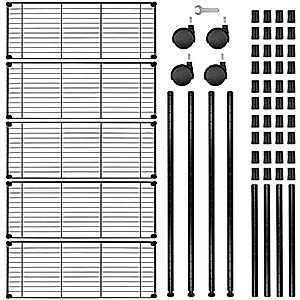 YSSOA 5-Tier Heavy Duty Storage Shelving Unit,Black,36L x 14W x 60H inch