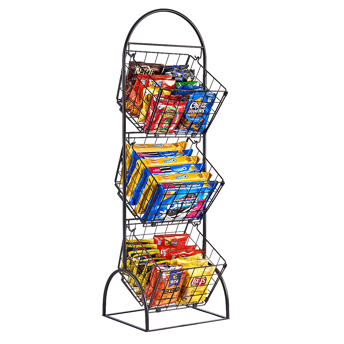 Sorbus 3-Tier Wire Market Basket Storage Stand for Fruit, Vegetables, Toiletries, Household Items, Stylish Tiered Serving Stand Baskets for Kitchen, Bathroom Organization (3 Tier)
