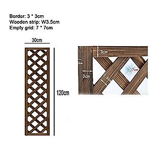 QBZS-YJ Brown Wood Garden Trellis for Climbing Plants Wall-Mounted Rustic Greenes Fence Decorative Lattice Border Fence