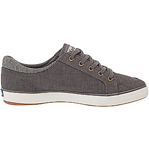 Keds Center 2 Lace Up, Sneaker Womens, Grey Cotton Slub, 7 Medium