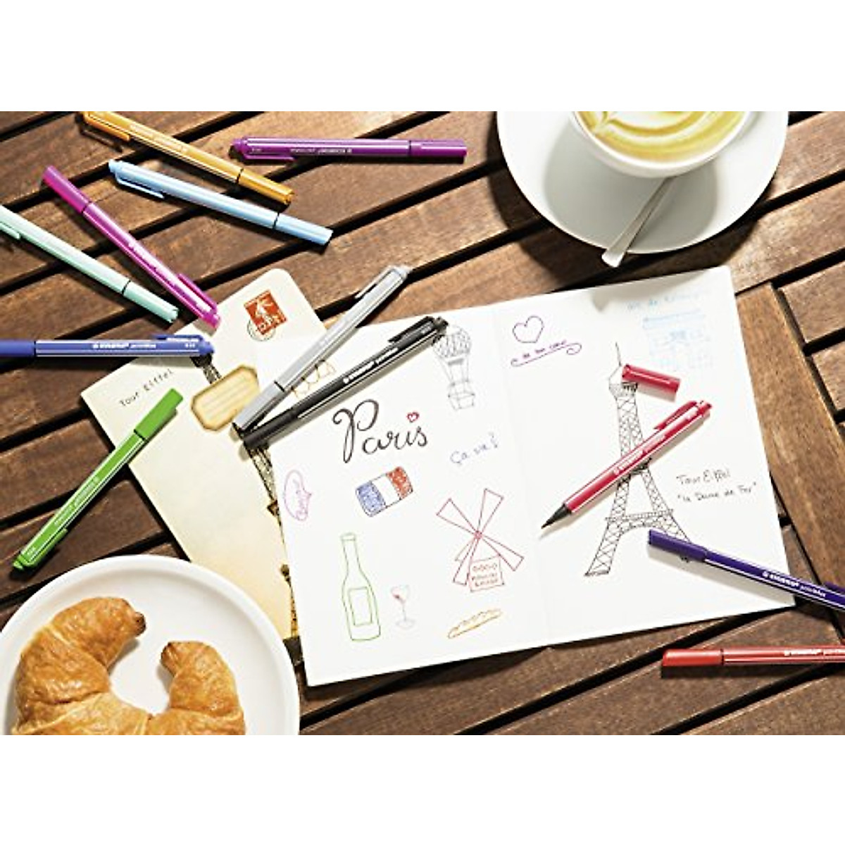 STABILO Nylon Tip Writing Pen pointMax - Wallet of 4 - Assorted colors