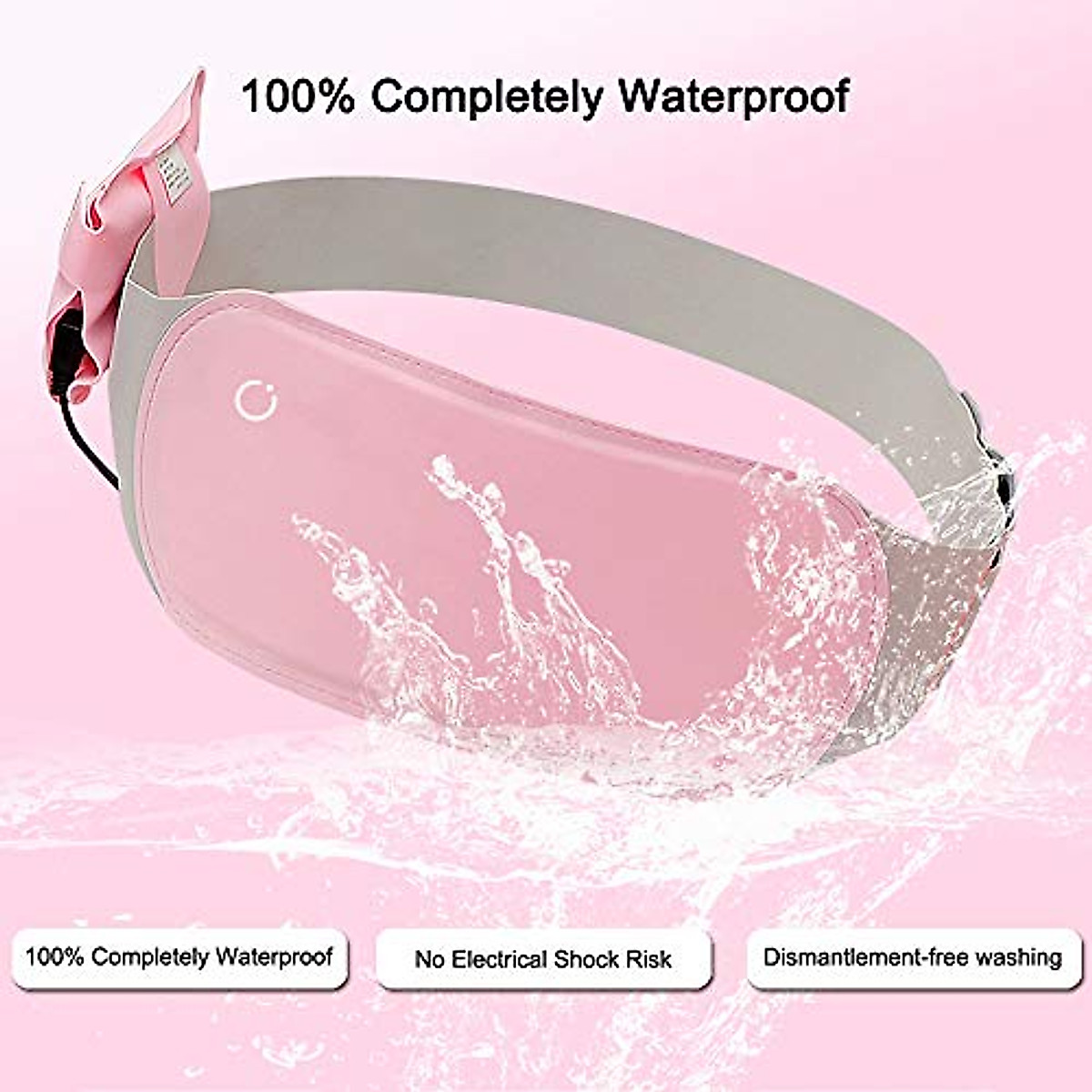 Portable Electric Heating Pad,Lower Back Pain Relief USB Warming Waist Belt,3 Temperature Settings with Auto Shut Off